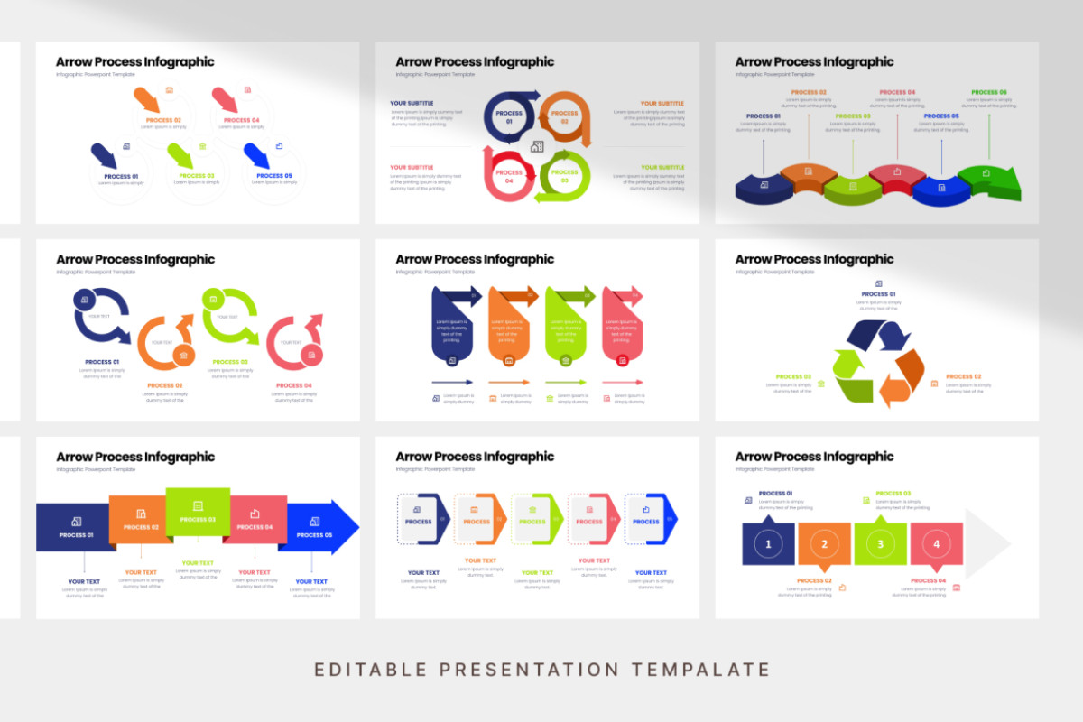 Arrow Process - Infographic Presentation Template | Nulivo Market